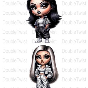 Cholo Doll Clipart PNG, Urban Fashion Girl Digital Art, Modern Female ...