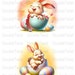 Easter Egg Bunnies PNG, Cute Cartoon Rabbit, Spring Clipart, Kids ...