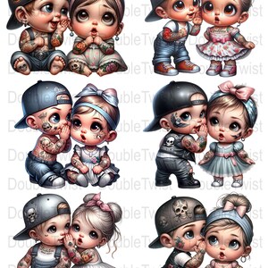 Bad Babies PNG Clipart, Tattooed Baby Illustrations, Cute Baby Digital ...