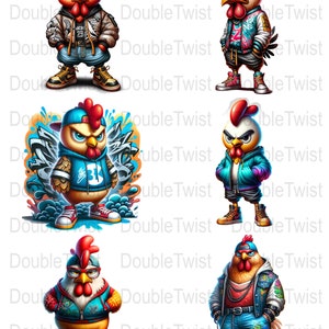 Graffiti Chicken PNG Clipart: Urban Rooster Illustration (digital ...
