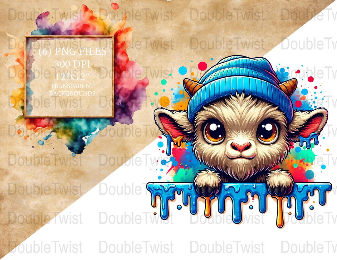 Cute Peekaboo Animals Clipart Set, Graffiti Cartoon Animals PNG, Kids ...