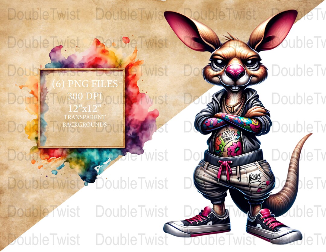 Urban Kangaroo Clipart, Street Style Kangaroo PNG, Hip Hop Animal ...