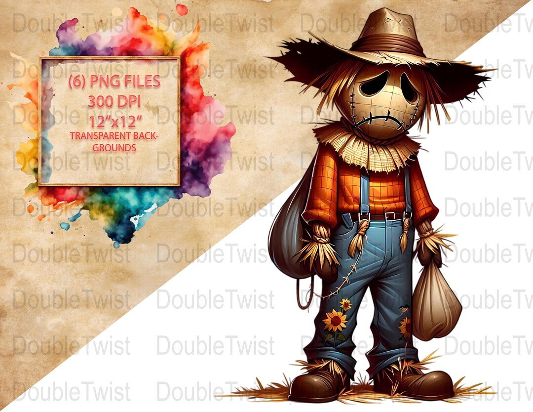Sad Scarecrow PNG Clipart, Watercolor, Digital Design, Fall Harvest ...
