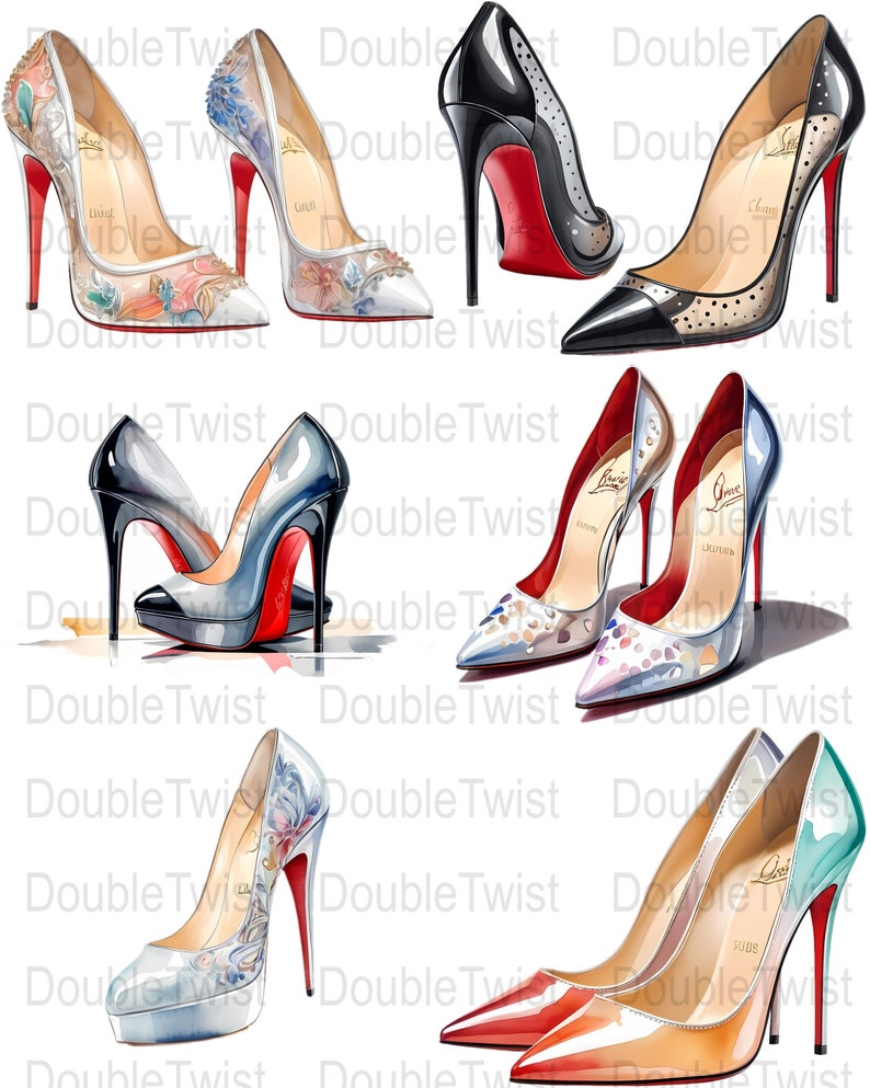 Red Bottom Stiletto Heels Clipart, Fashion Illustration PNG, Digital ...