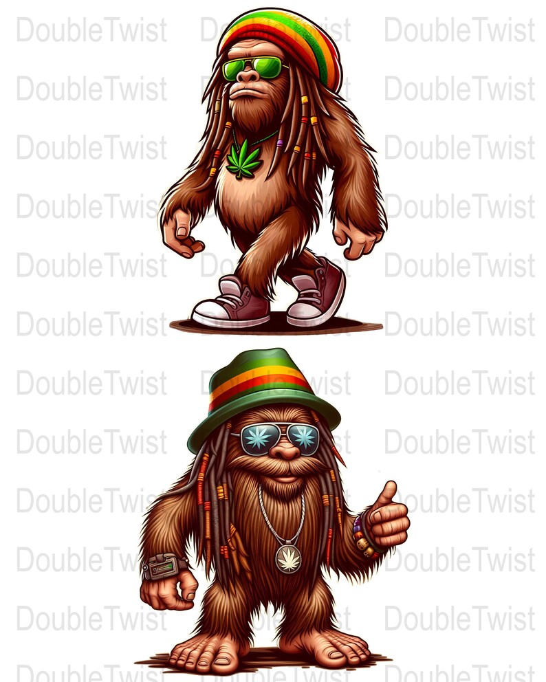 Rasta Bigfoot Clipart PNG, Reggae Sasquatch, Cryptozoology (digital ...