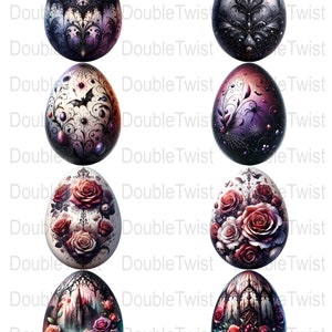 Gothic Easter Eggs PNG, Dark Floral Digital Download, Noir Easter ...