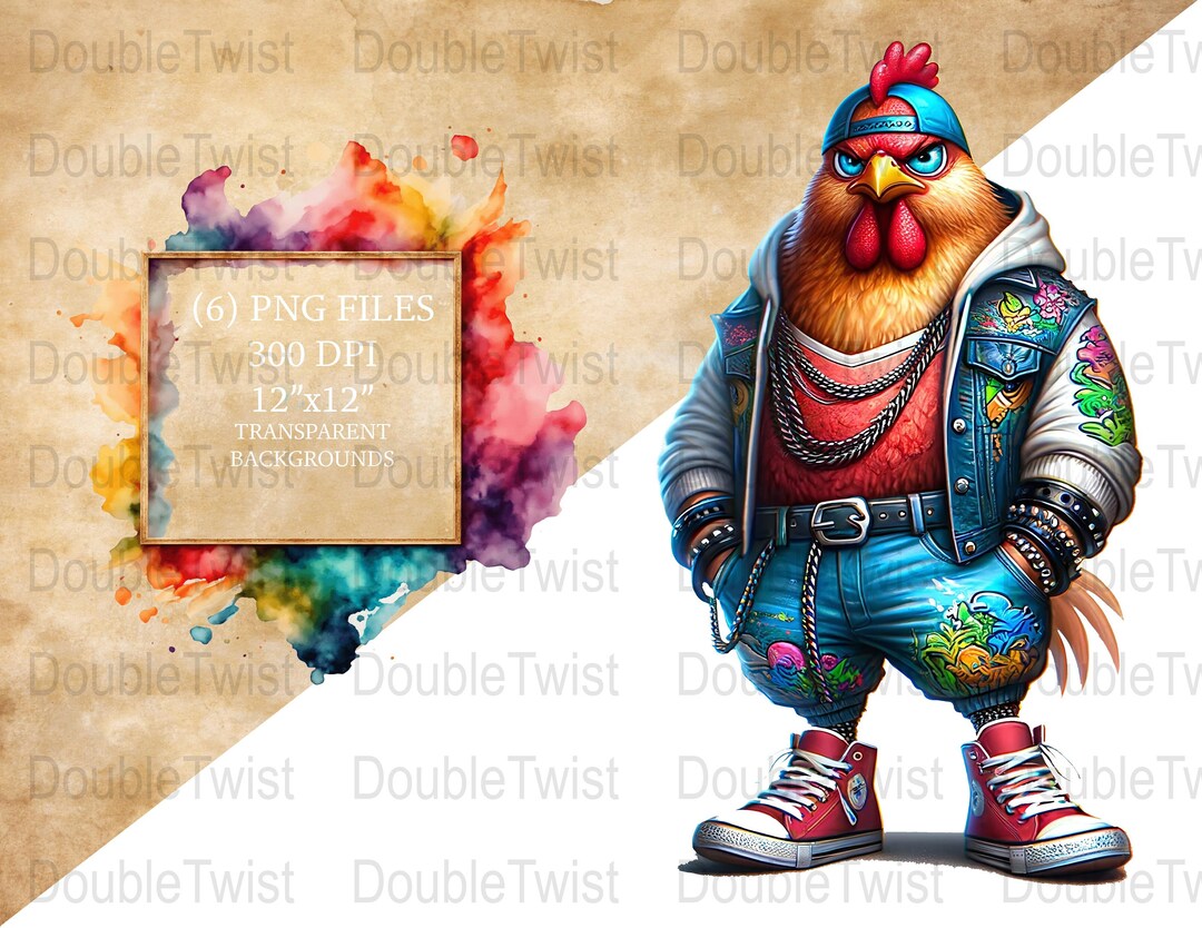 Graffiti Chicken Clipart, Urban Streetwear Rooster, Hip-hop Bird PNG ...