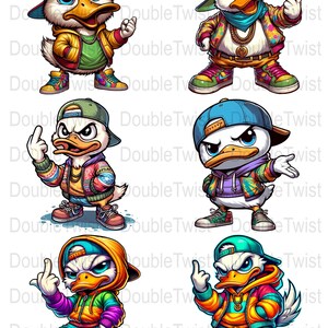Streetwear Duck PNG Clipart Bundle Hip Hop Duck Characters Digital ...