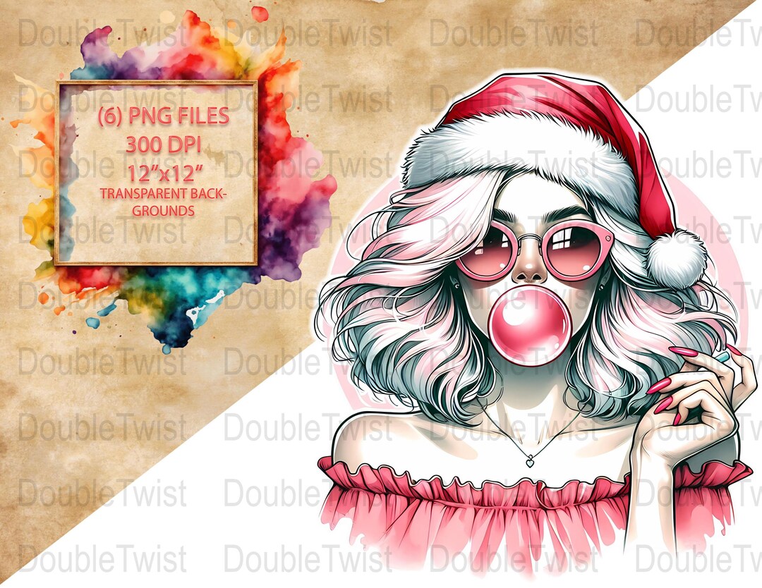 Trendy Christmas Girl PNG Clipart, Festive Holiday Digital Download ...