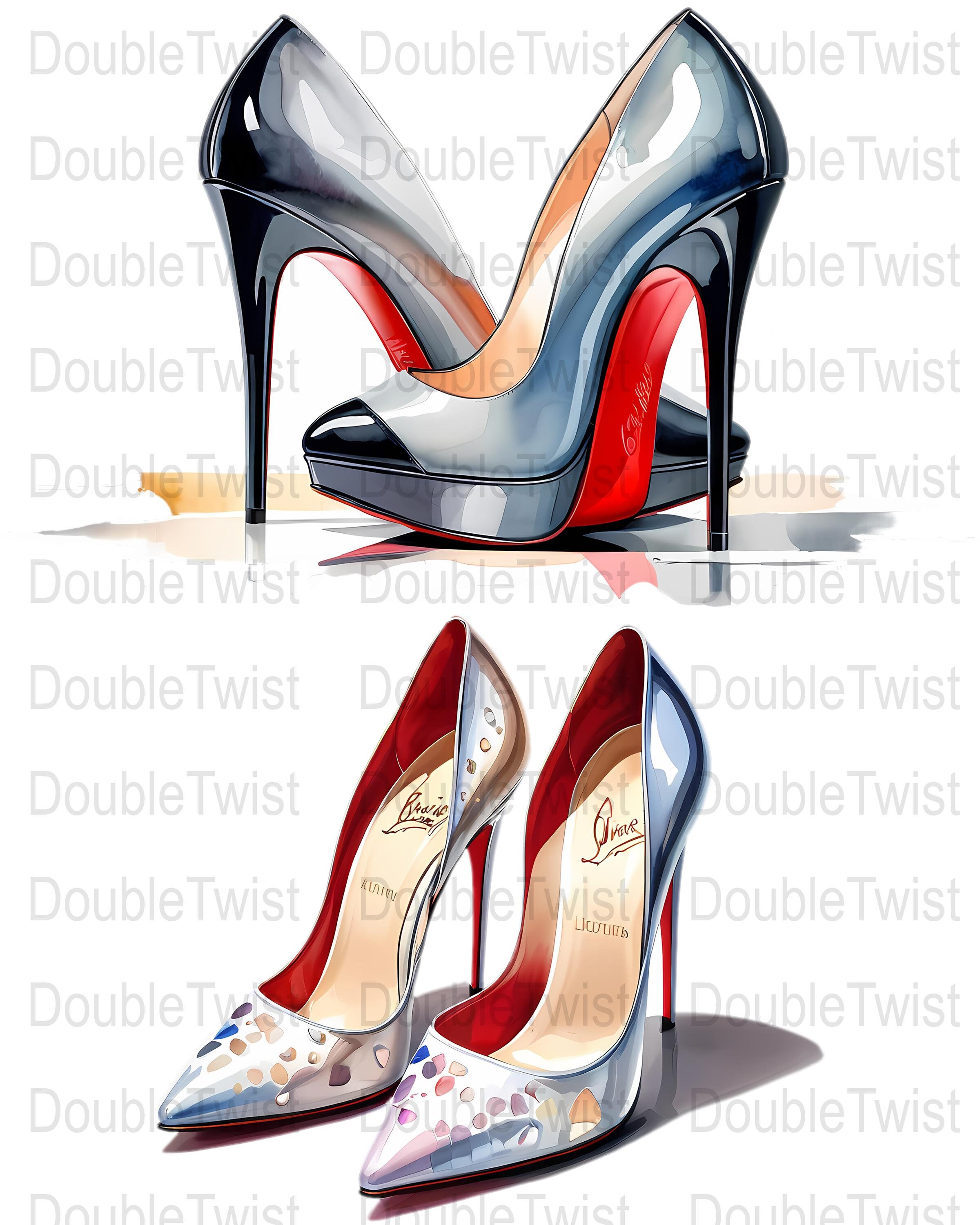 Red Bottom Stiletto Heels Clipart, Fashion Illustration PNG, Digital ...