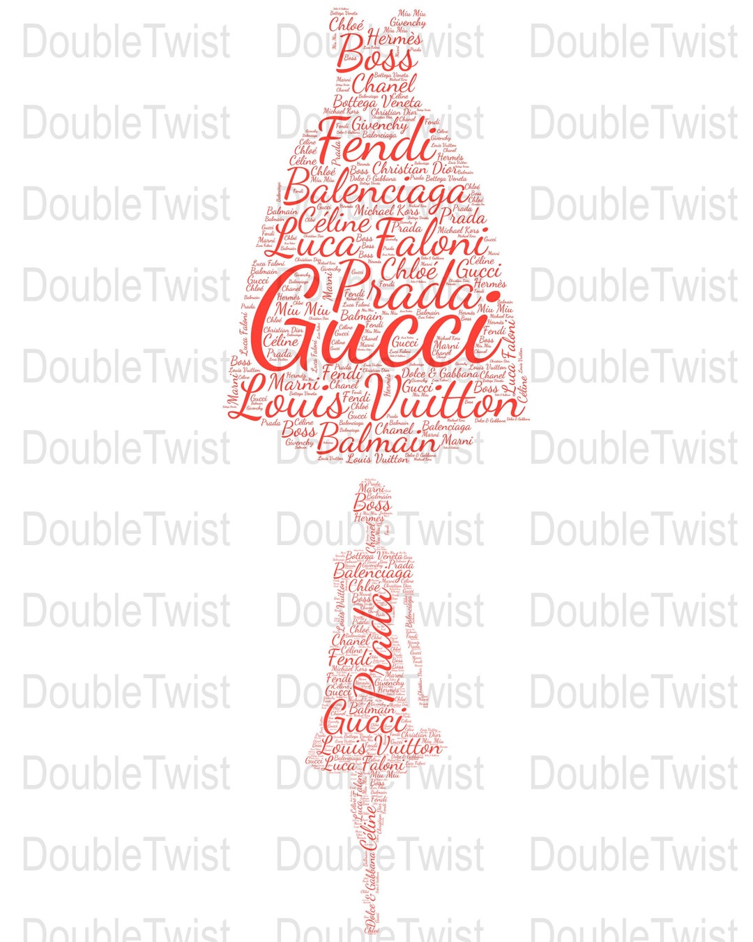 Designer Fashion Brand Word Cloud Art, Luxury Dress Pngs, Distinctive ...