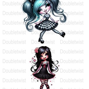 Emo Pinup Girl PNG Clipart, Cute Goth Characters, Digital Download for ...