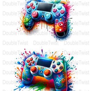 Color Splash Game Controller Clipart, Vibrant Gaming Pngs for Crafting ...