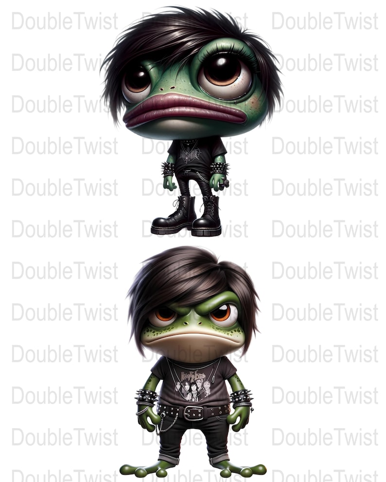 Emo Frog Clipart, Punk Amphibian Digital Art, Edgy Frog PNG Designs ...