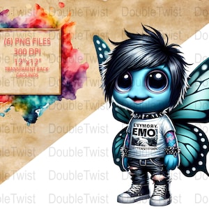 Emo Butterfly Clipart Pngs, Goth Aesthetic Digital Art, Dark Fairy ...