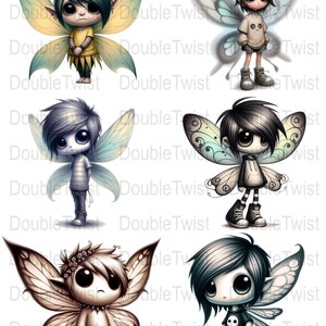 Emo Fairy Clipart Set 2, Gothic Fantasy PNG, Digital Download ...