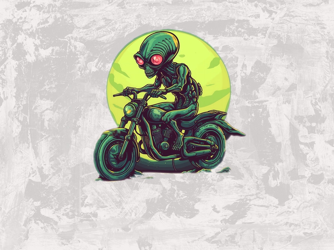 Alien Biker Png , Alien Clipart , Space, Planet, Alien Sublimation ...