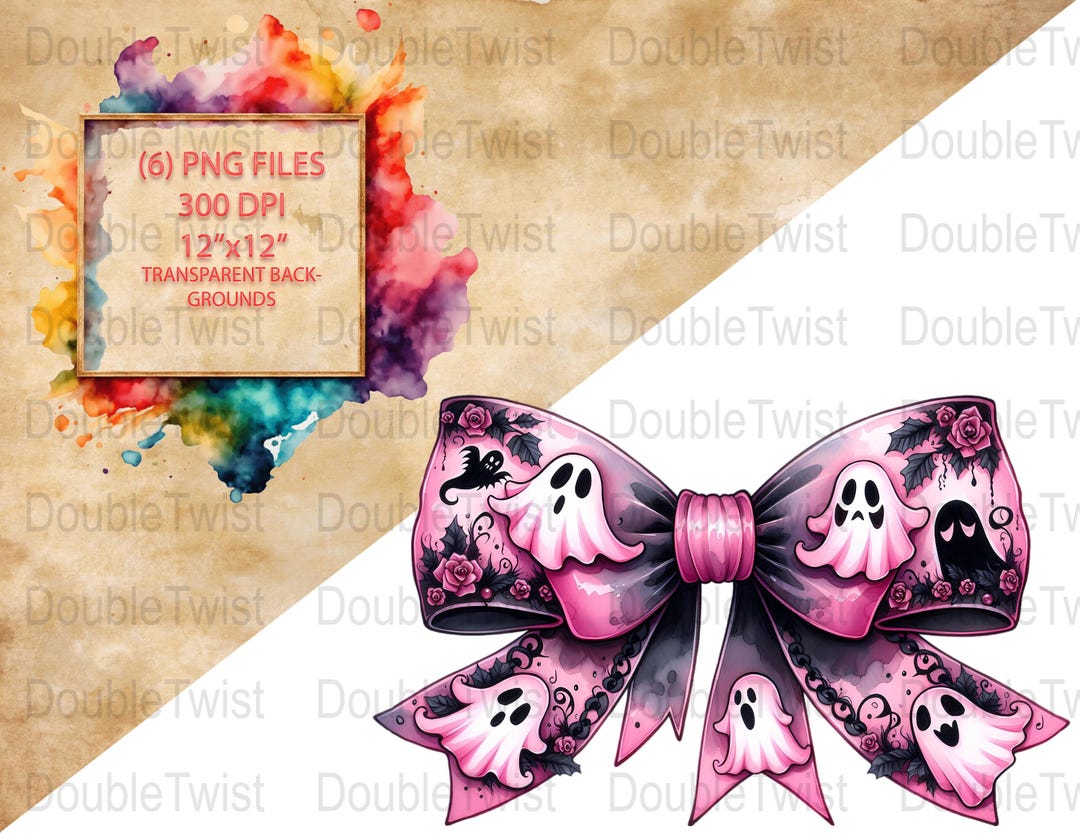 Cute Halloween Coquette Bow PNG, Halloween Ghost Bow Clipart, Trendy ...