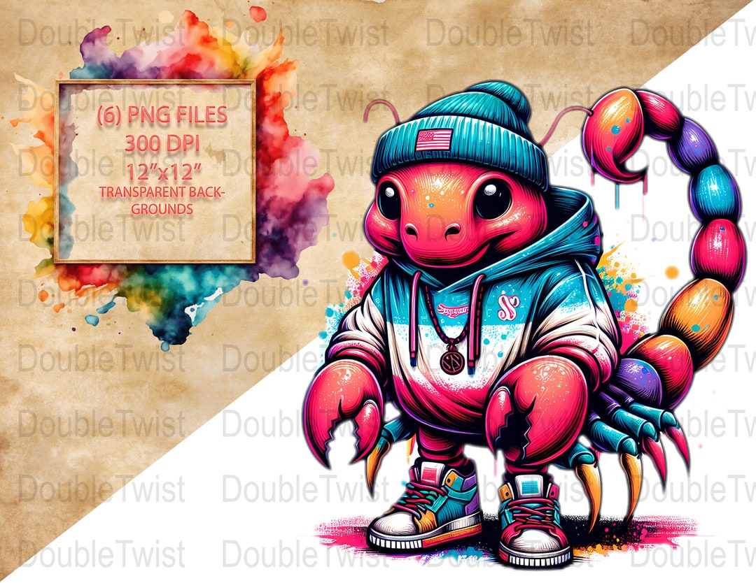Urban Graffiti Scorpion Pngs, Streetwear Inspired Digital Art, Colorful ...