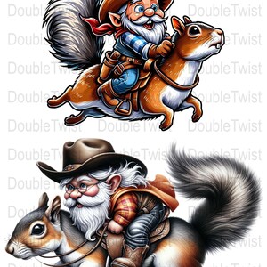 Cowboy Gnome Clipart, Cute Cowboy Gnome Art, Printable Squirrel Gnome ...