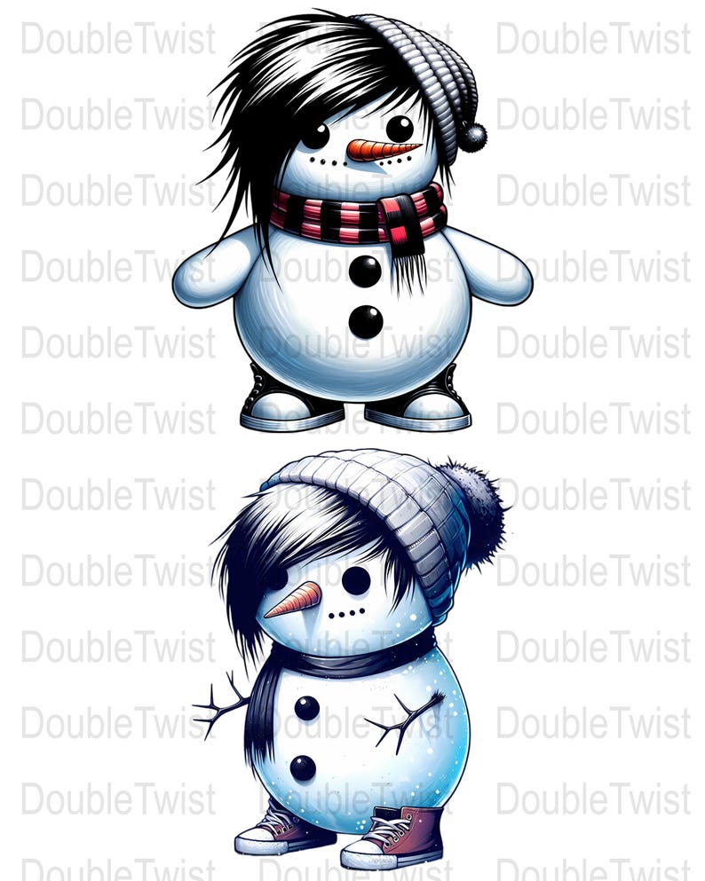 Emo Snowman Clipart, Goth Winter Clipart, Scene Kid Art, Cute Snowmen ...