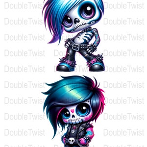 Emo Skull Boy Clipart, Gothic Skeleton Kids Art, Cute Skulls With ...