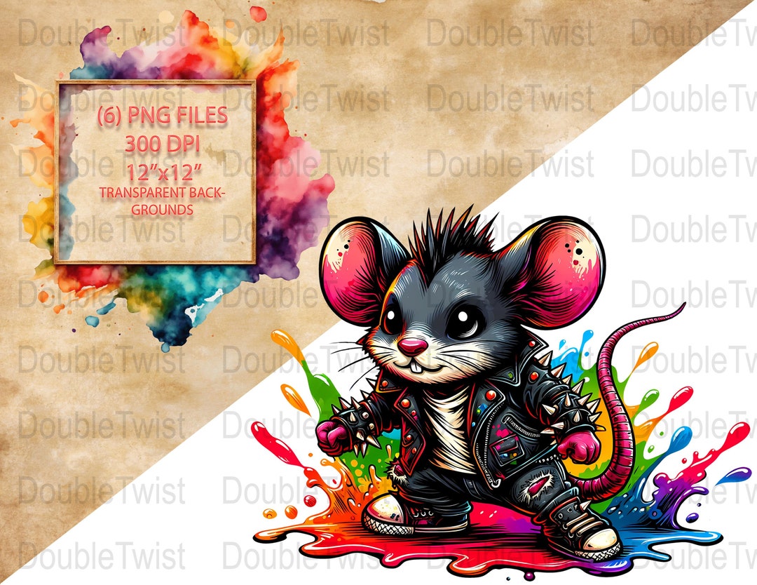 Vibrant Graffiti Punk Mouse Pngs, Digital Art Download, Urban Style ...