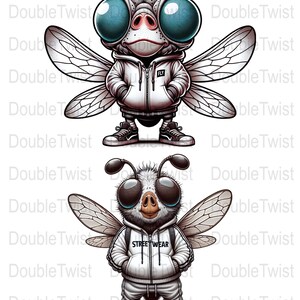 Streetwear Fly Clipart PNG, Urban Style Cartoon Fly, Fashionable Insect ...