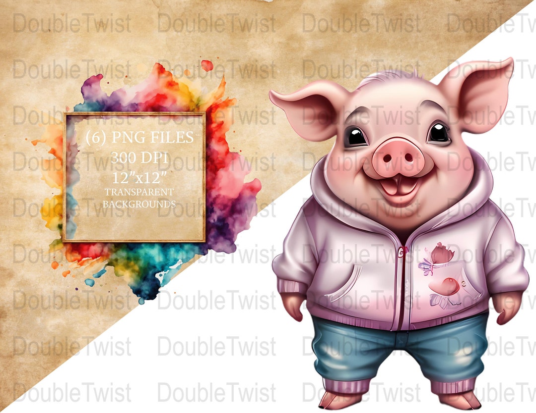 Cute Animals in Sweaters Clipart, Adorable Dressed Cartoon Critters PNG ...