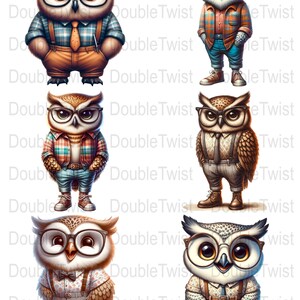 Hipster Owls Clipart Set, Cute Owls With Glasses PNG, Digital Download ...