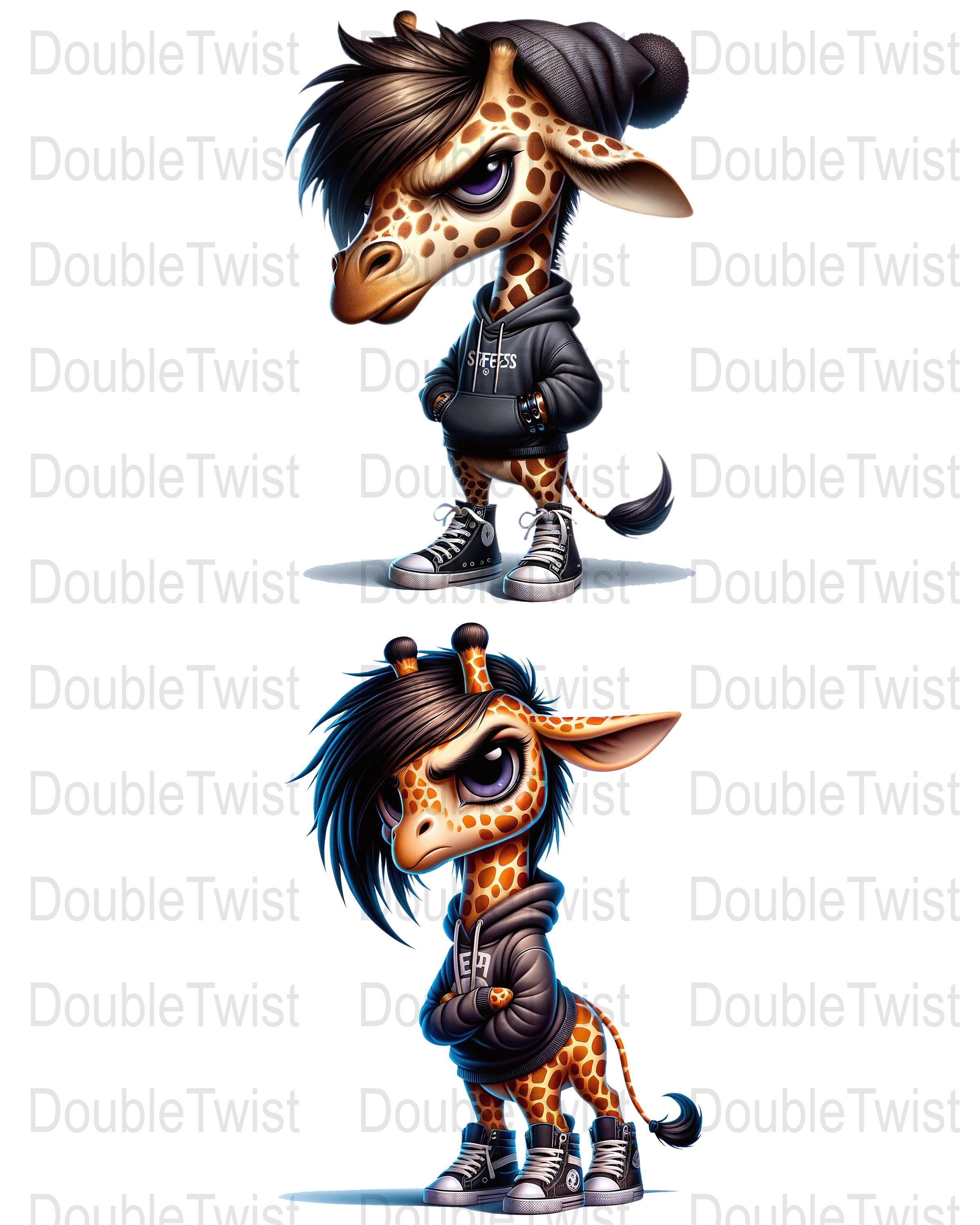 Emo Giraffe Digital PNG, Cool Punk Rock Giraffe Clipart, High-res Sublimation Design, Gothic ...
