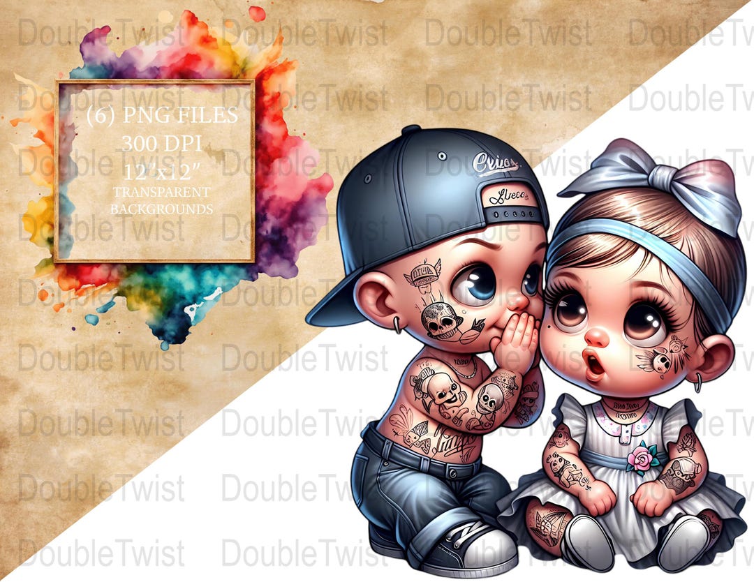 Bad Babies PNG Clipart, Tattooed Baby Illustrations, Cute Baby Digital ...