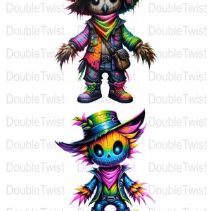 Neon Gothic Scarecrow Clipart, Goth PNG Images, Digital Download ...