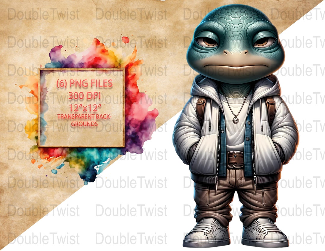 Streetwear Turtles Clipart PNG, Urban Style Turtle Graphics ...