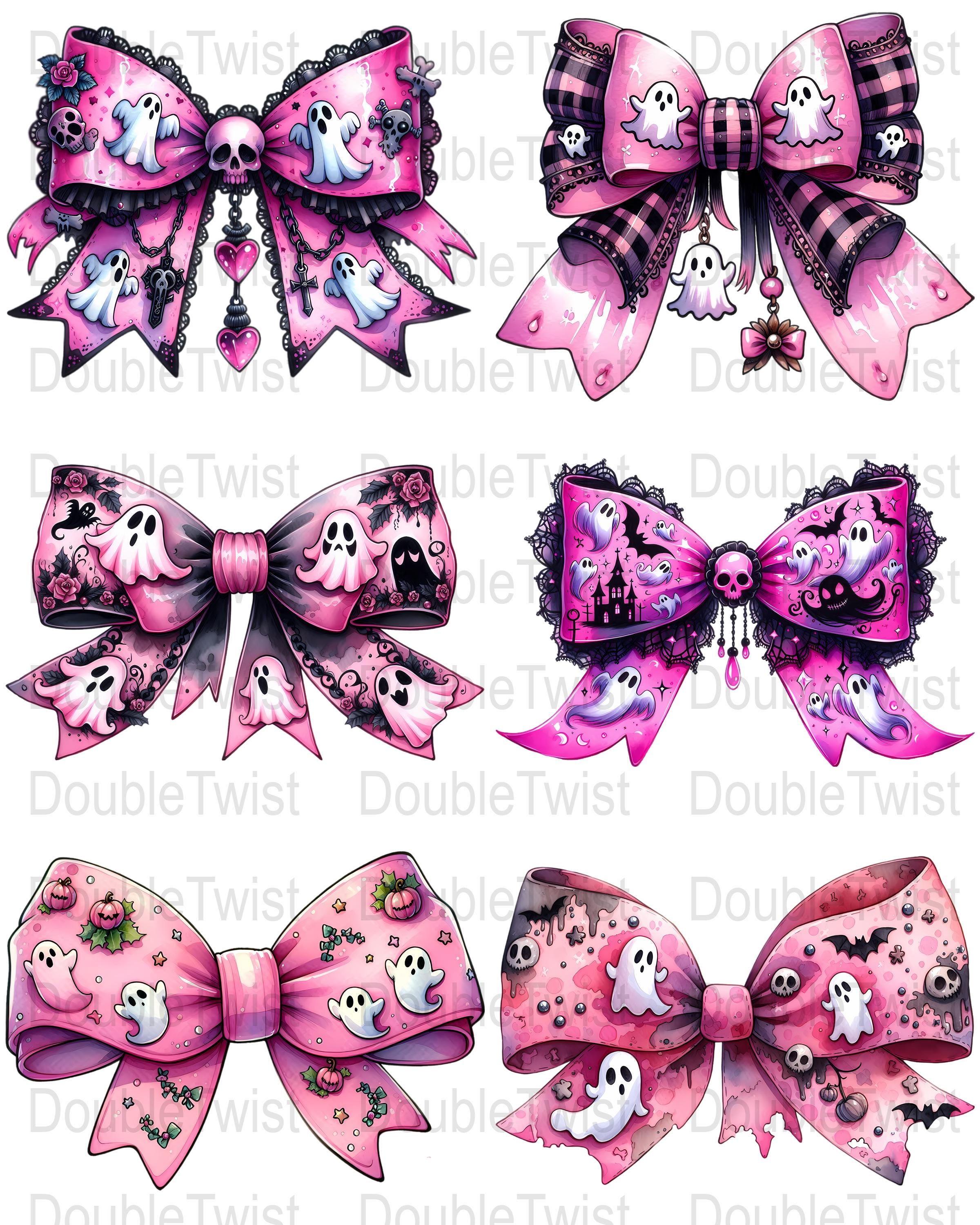 Cute Halloween Coquette Bow PNG, Halloween Ghost Bow Clipart, Trendy ...