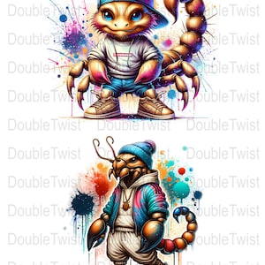 Urban Graffiti Scorpion Pngs, Streetwear Inspired Digital Art, Colorful ...