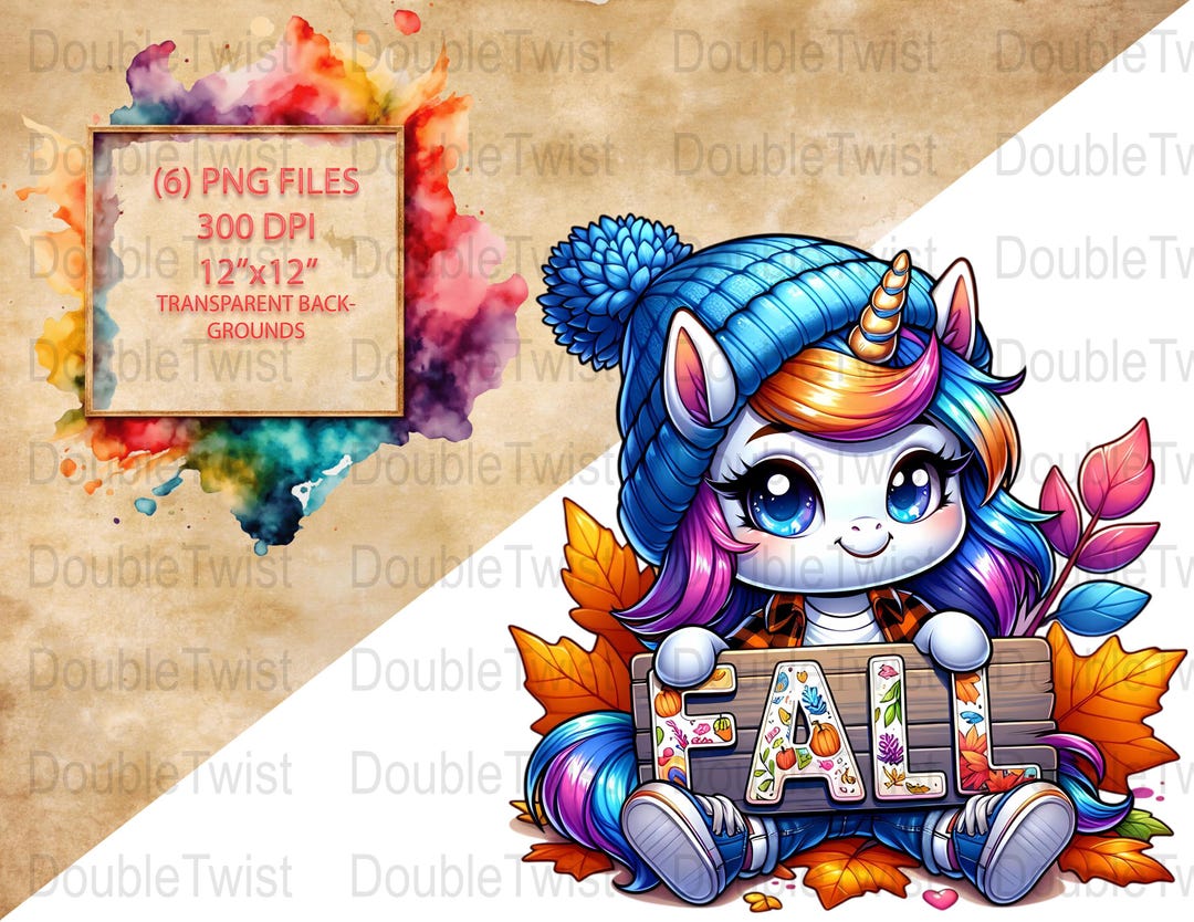 Cute Fall Unicorn PNG Clipart, Autumn Unicorn, Kawaii Autumn Unicorn ...