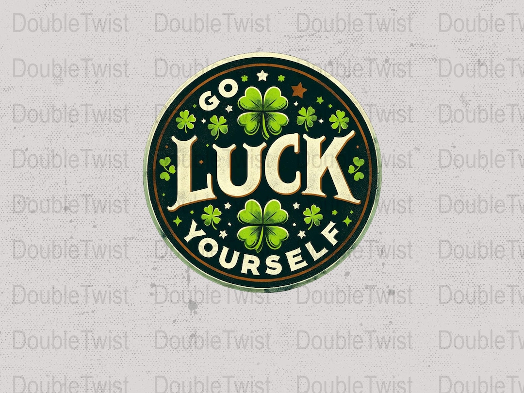 Go Luck Yourself Digital Print St. Patrick's Day Decor Retro Shamrock ...