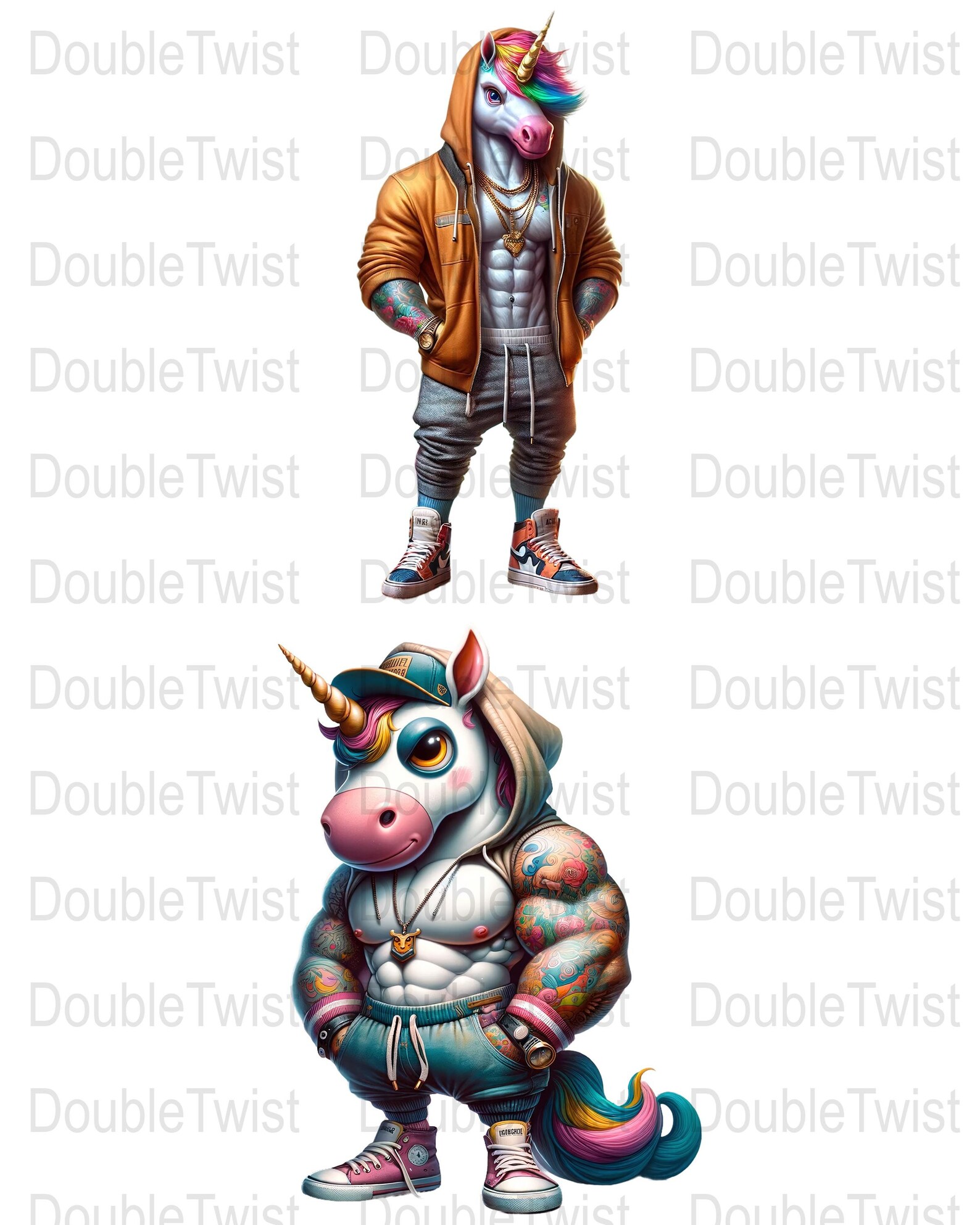 Body Builder Unicorn Clipart, Muscular Fantasy Creature PNG, Digital ...