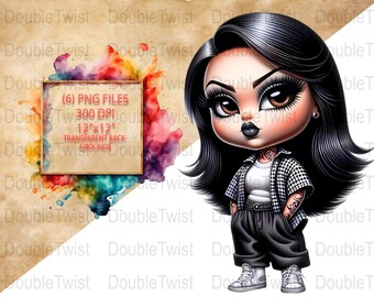 Stay Trucha Cute Digital Art Doll PNG, Urban Chic Character ...