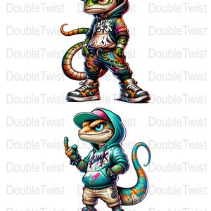 Graffiti Lizard Clipart, Urban Streetwear Style Lizard, Colorful PNG ...