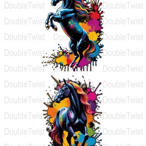 Color Splash Unicorn Silhouette Pngs, Vibrant Digital Clipart, Fantasy ...