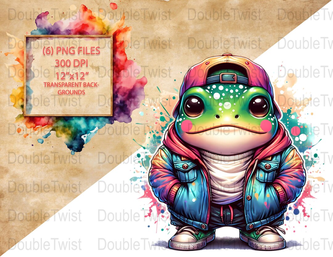 Graffiti Streetwear Frog Clipart Collection, Urban Art Frog ...
