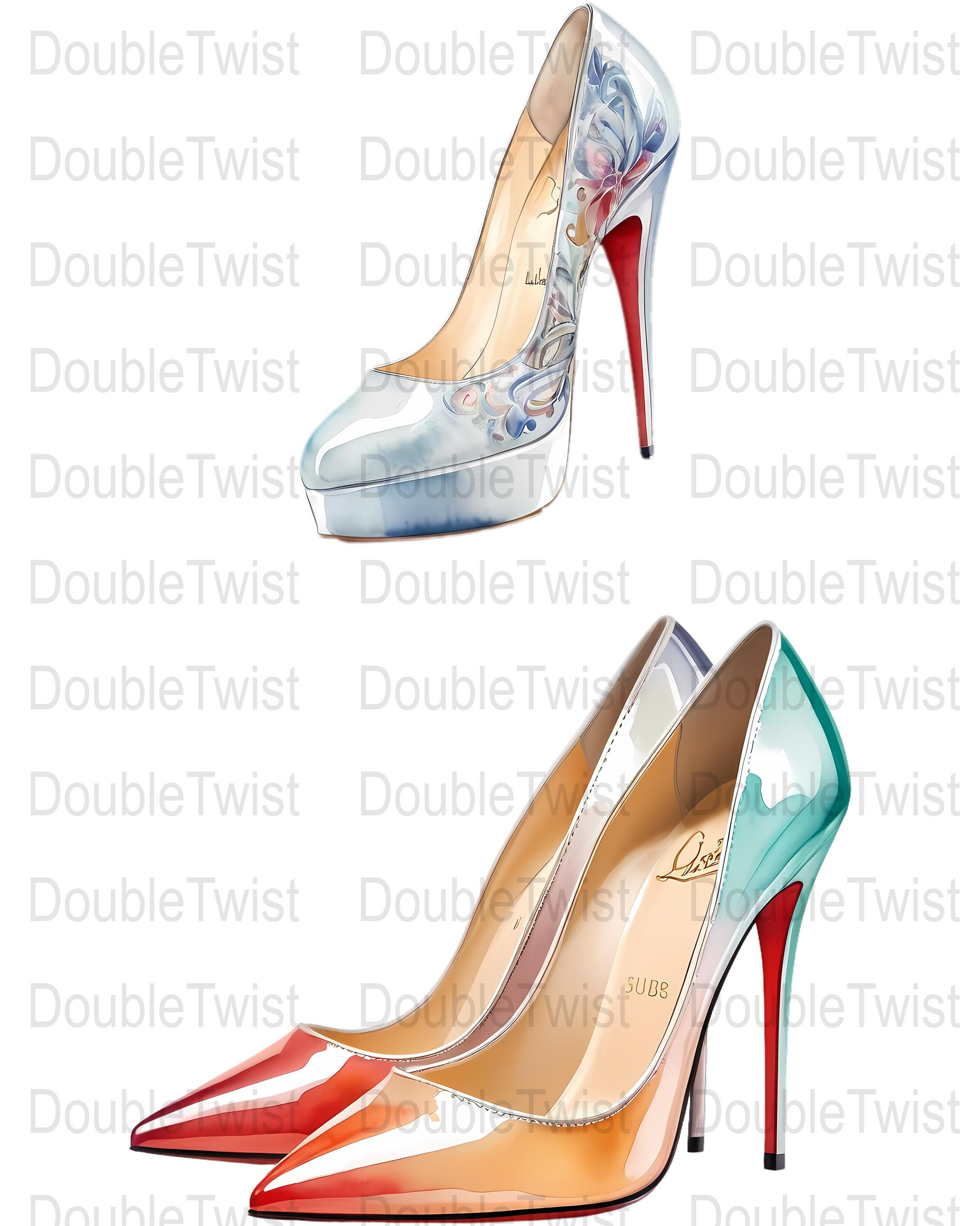 Red Bottom Stiletto Heels Clipart, Fashion Illustration PNG, Digital ...