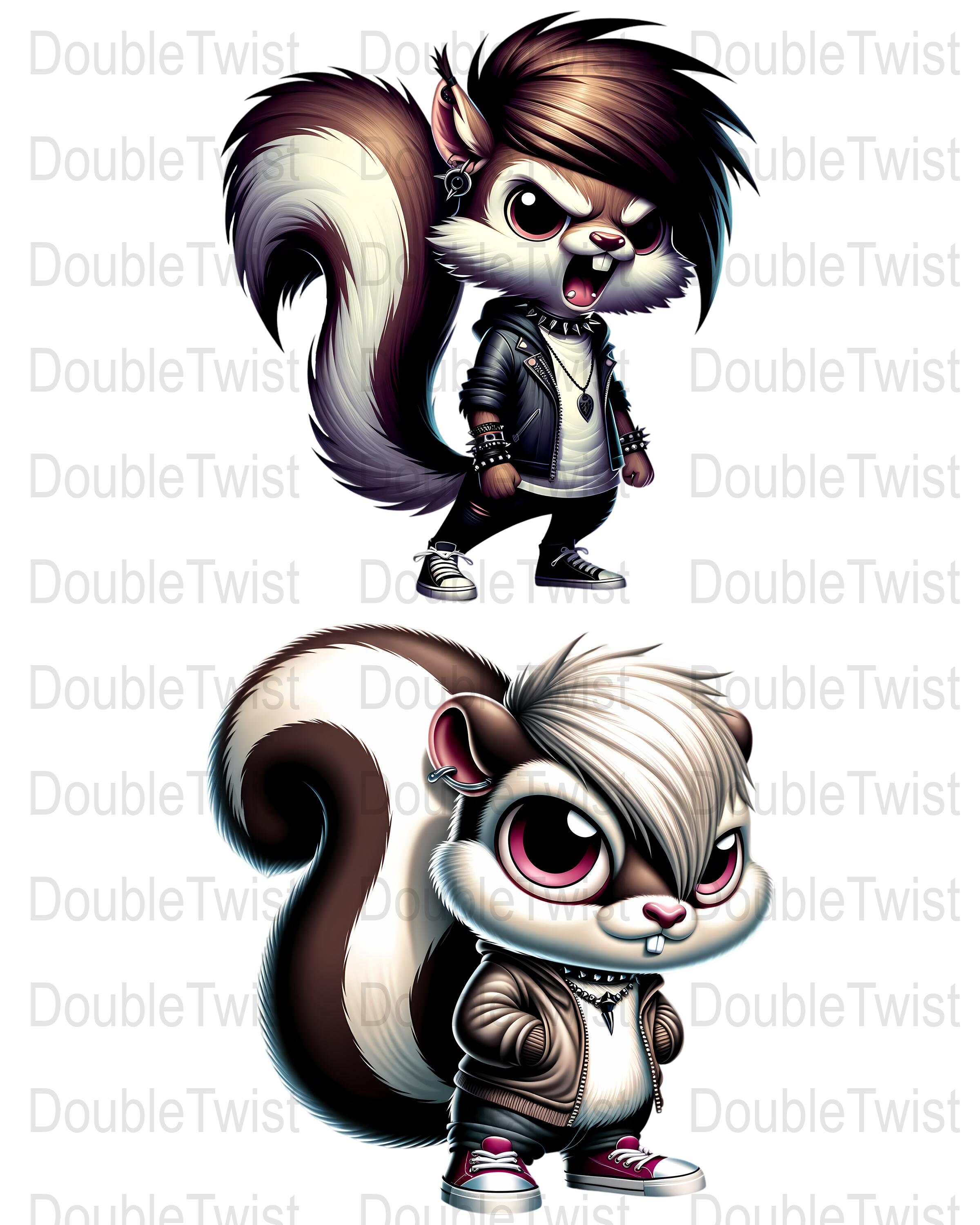 Emo Squirrels Clipart Set, Punk Rock Animals PNG, Digital Download ...