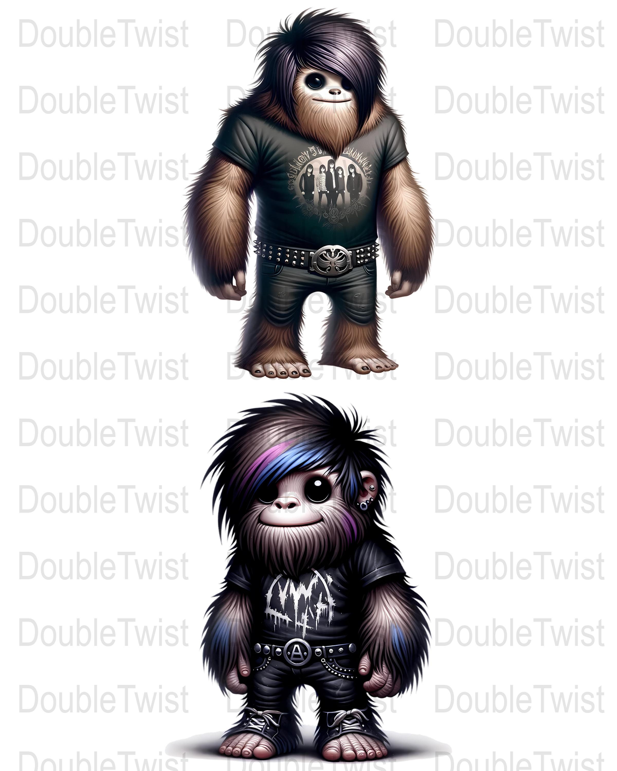 Emo Little Bigfoot Clipart, Goth Cryptozoology PNG Files, Cute Monster ...