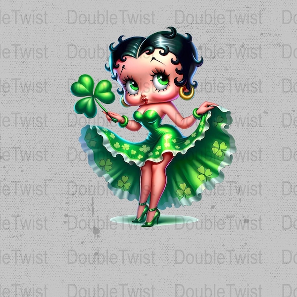 St Patrick Day Betty Boop Svg - Etsy