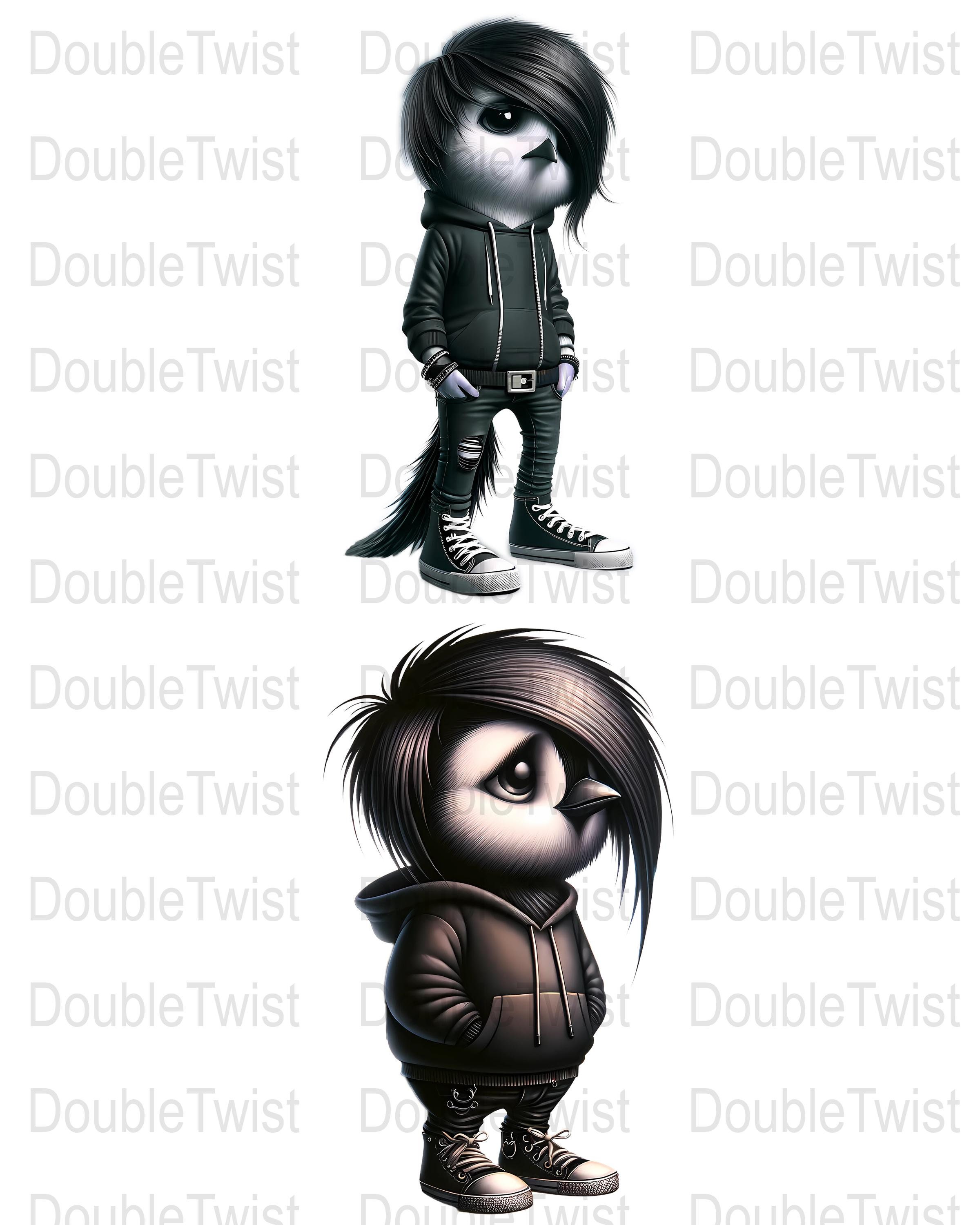 Emo Penguins Clipart, Cool Penguin With Hoodie, Digital Download, 300 ...