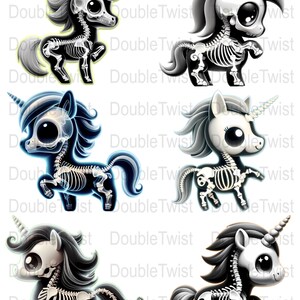 X-ray Unicorn Clipart PNG, Fantasy Skeleton Unicorns, Digital Download ...