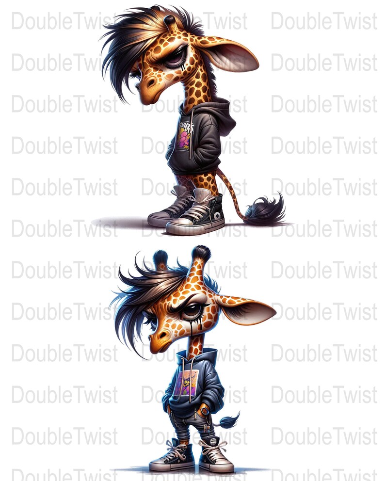 Emo Giraffe Digital PNG, Cool Punk Rock Giraffe Clipart, High-res ...
